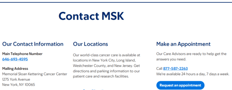 Contact MSK - MSKMychart